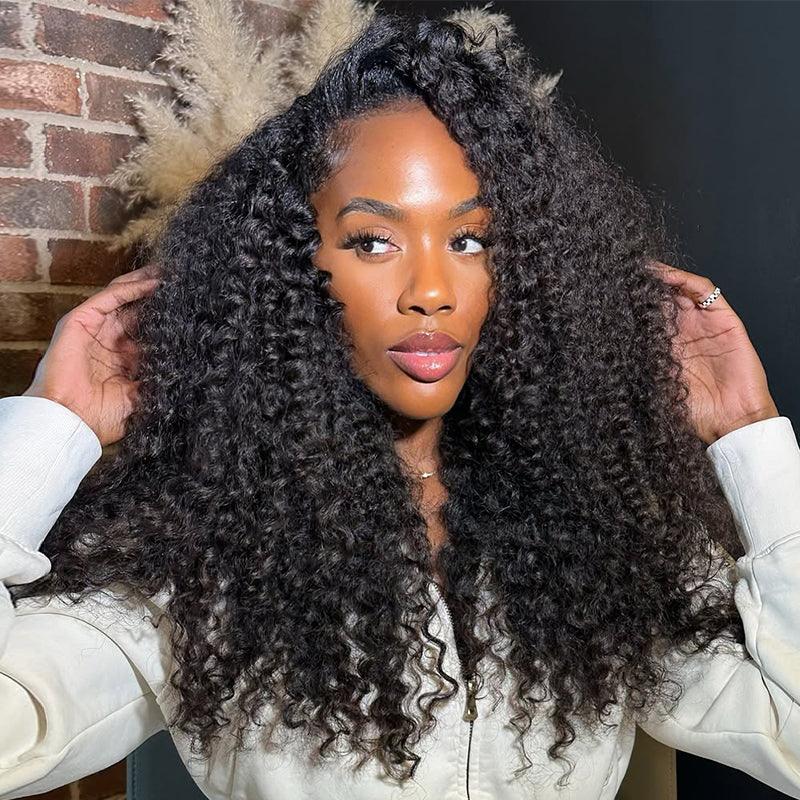 Half Wig Kinky Curly - Glue-Free Adjustable Cord Wig - TikTok Shop