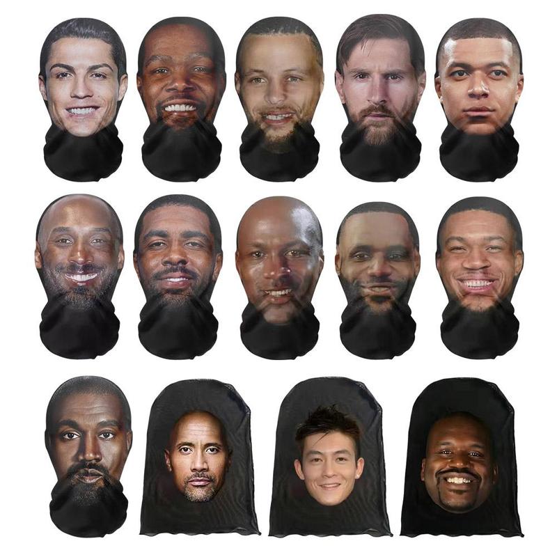3D Printed Seamless Kanye Face Mask Celebrity Face All Face Mask ...