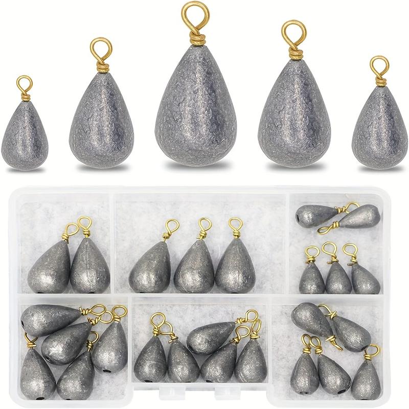 25pcs/Box Assorted Bass Casting Weights Sinkers Kit, Bell Sinkers ...