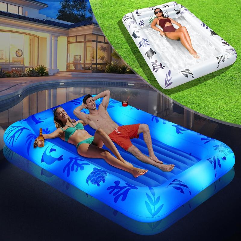 Inflatable Tanning Pool Lounger Float for Adults,80" x 54" Solar ...
