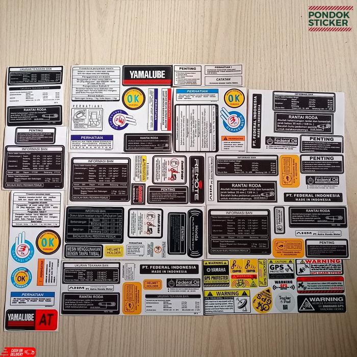 Jual Sticker warning peringatan informasi penting OK Yamaha Honda ...