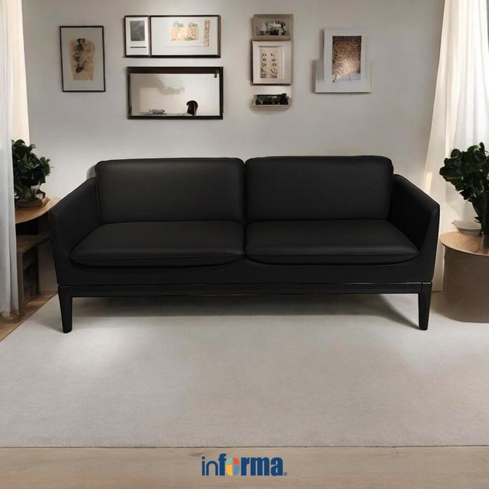 Promo Informa Sieben Keegan Sofa Kulit 3 Seater - Hitam Kursi Panjang ...
