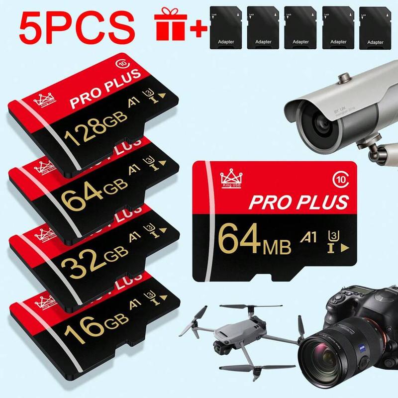 5 High-Speed TF Memory Cards Micro SD Actual Capacity: 128GB/64GB/32GB ...