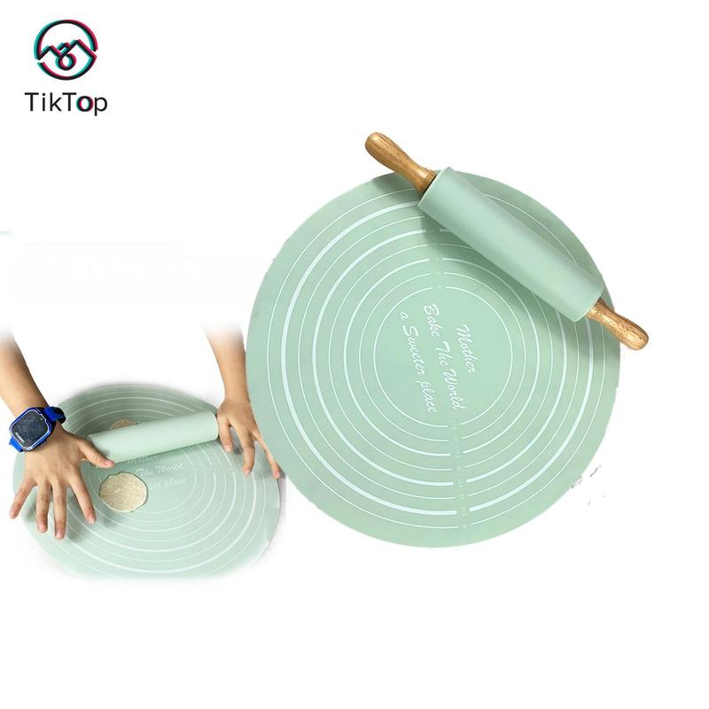 Tiktop 2 in 1 Silicone Baking Rolling Pin Set Non-Stick Food-Grade ...