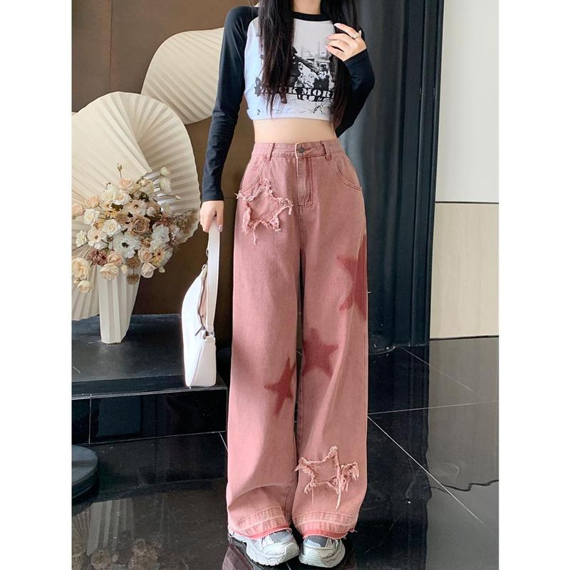 Seluar Jeans Merah Karat, Corak XINGX Bertali leher, Pinggan - TikTok ...