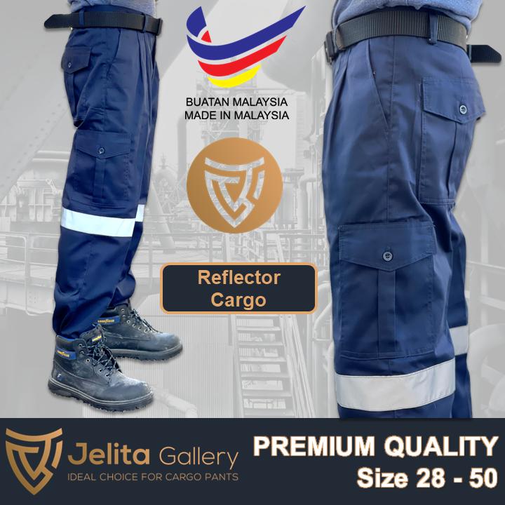 Premium Seluar Kerja Reflector Cargo Pants Reflective Kain Tebal Buatan ...