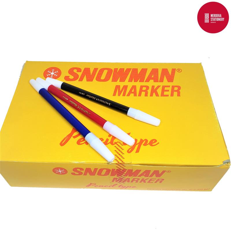 Spidol/Sepidol/Marker Snowman PW1A/PW-1A /PW 1A(HITAM/BIRU/MERAH ...