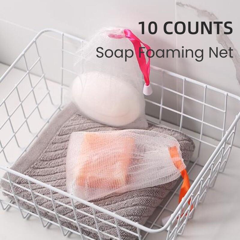 10 Counts Foaming Net，Exfoliating Mesh Soap Bag Face Cleansing Foaming ...