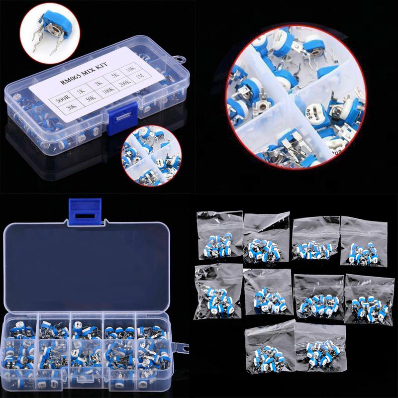 100 /130PCS Potentiometer Adjustable Resistor Kit Multi-Turn - TikTok ...