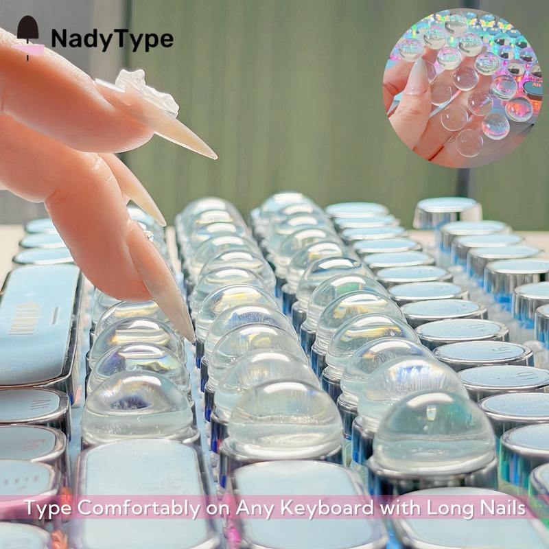 NadyType Ultra-Clear Typing Stickers for Long Nails Heart/Hemisphere ...