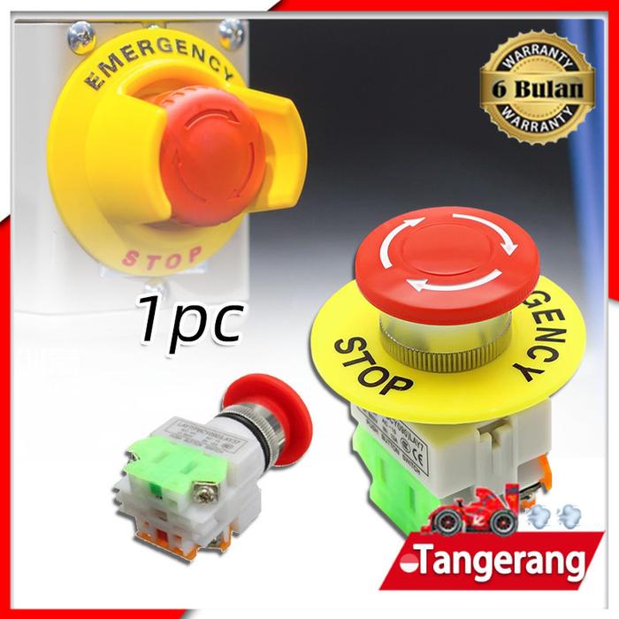 Jual Tombol Emergency / Red Mushroom Cap Emergency Stop / Push Button ...