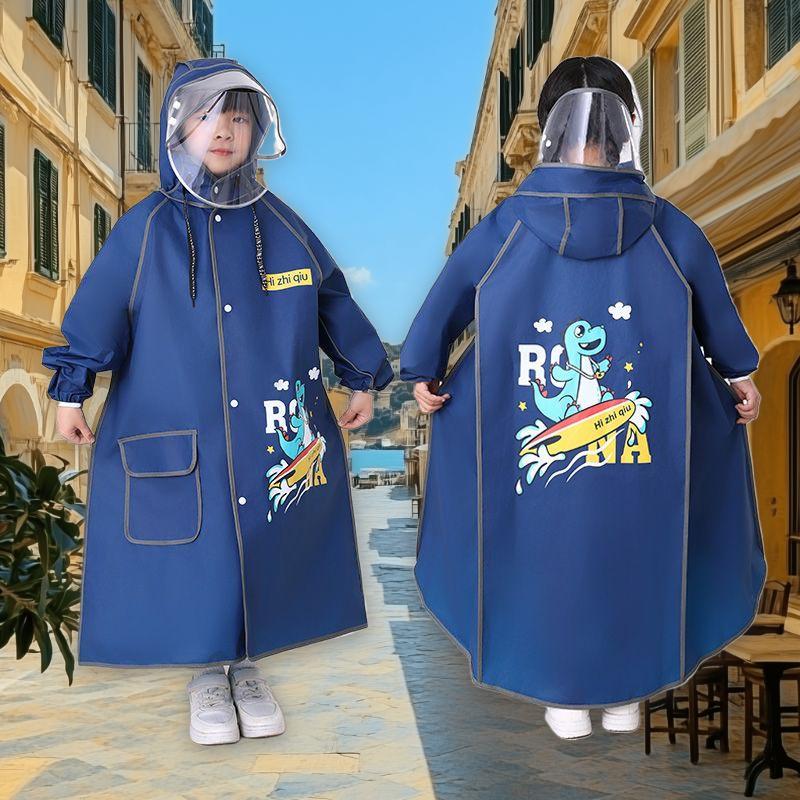 Children's Long Thickened Storm-Proof Raincoat - With Backpack - TikTok ...