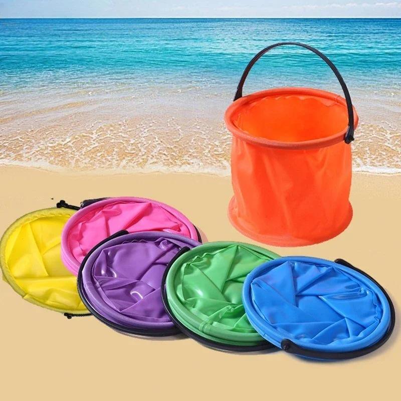 Children's Toy Bucket Beach Water Bucket Portable Folding an - TikTok ...