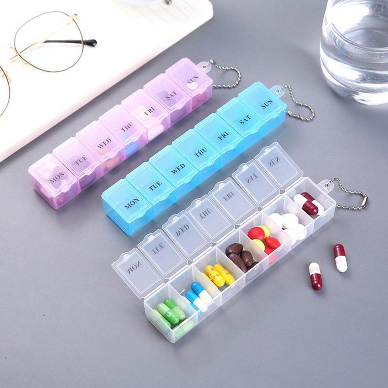 7 Day Weekly Pill Box Travel Box Medicine Organizer Vitamin Kit ...