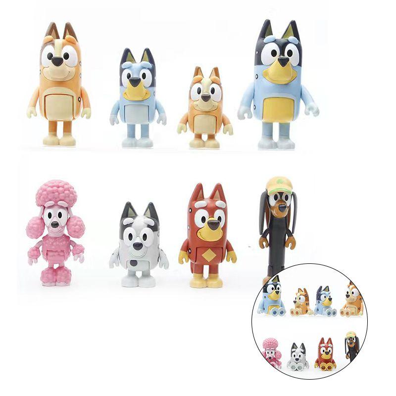 Family Bluey 8Pcs And Friends Dog Pet Action Figures 3'' Model - TikTok ...