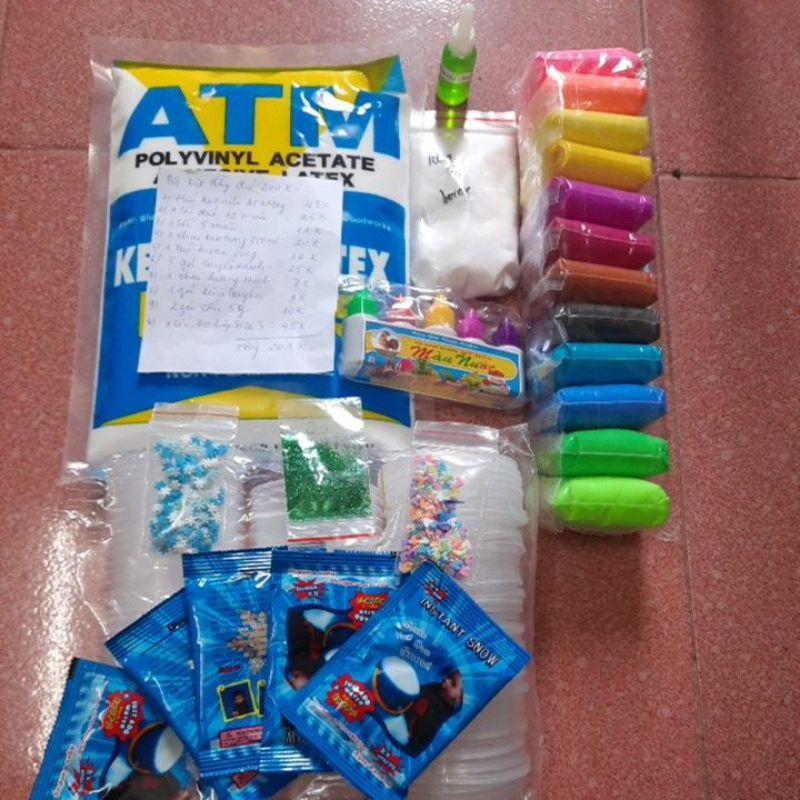 bộ kit làm slime đầy đủ từ keo trong và keo sữa - TikTok Shop Vietnam