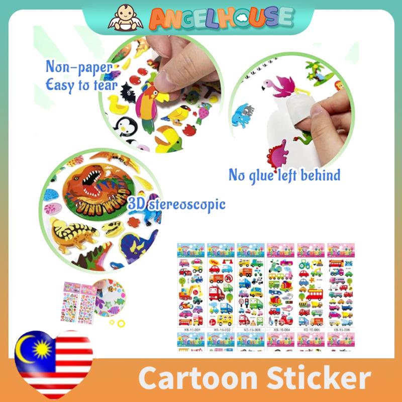1pc/20pcs 3D Cartoon Bubble Sticker for Kids (Stiker Kanak Kanak ...