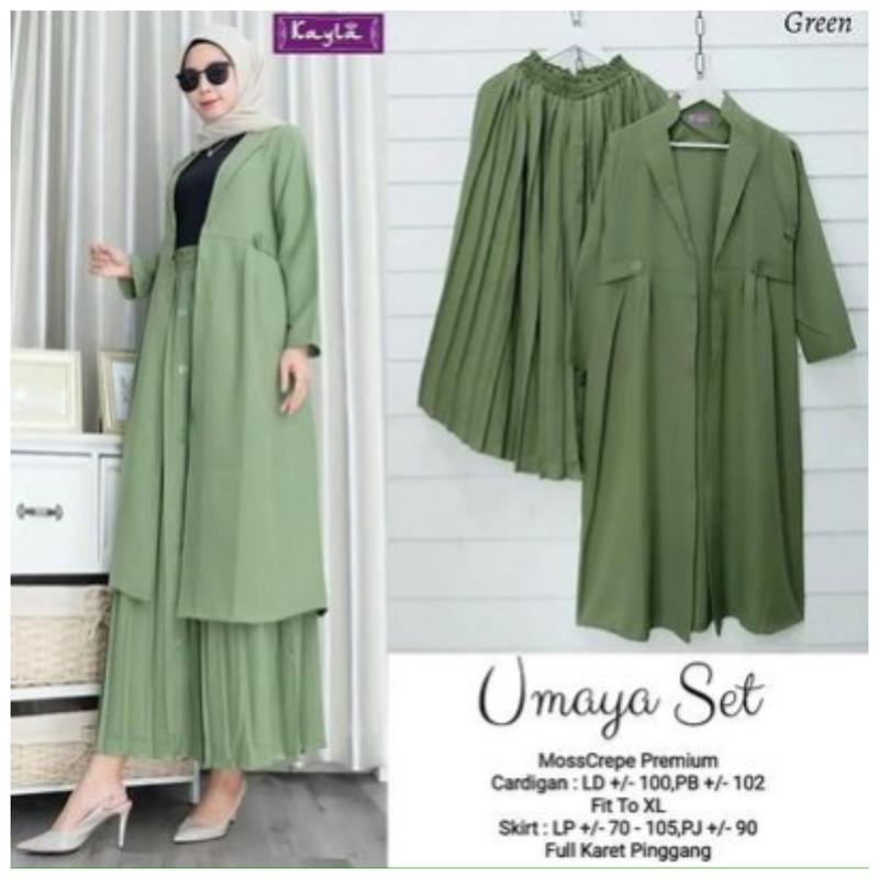 Umaya one set terbaru setelan cardigan rok remaja ootd terbaru - Shop ...