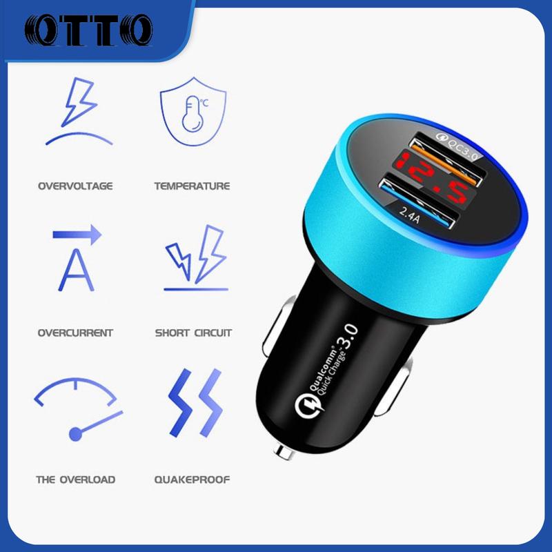 【OTTO】Charger Mobil Car Charger Colokan Mobil 2 Ports 5V 3.1A Dual USB ...