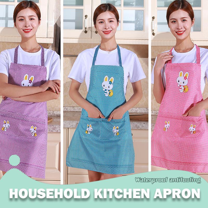 Cartoon Apron Rabbit Sleeveless Double Pocket Household Cleaning ...
