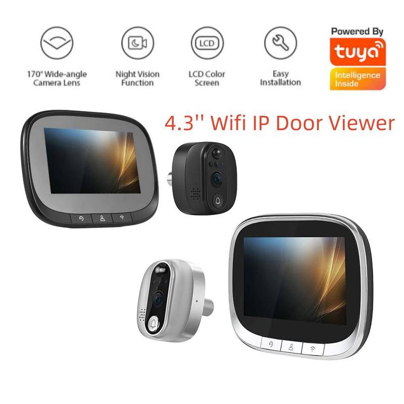 Smart Doorbell Camera 2.4GHz WiFi Peephole Camera 4.3-inch IPS - TikTok Shop Singapore