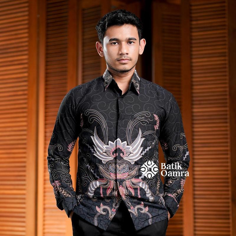 Kemeja Batik Oamra Damira Lengan Panjang Pendek Slimfit Lapis Furing ...