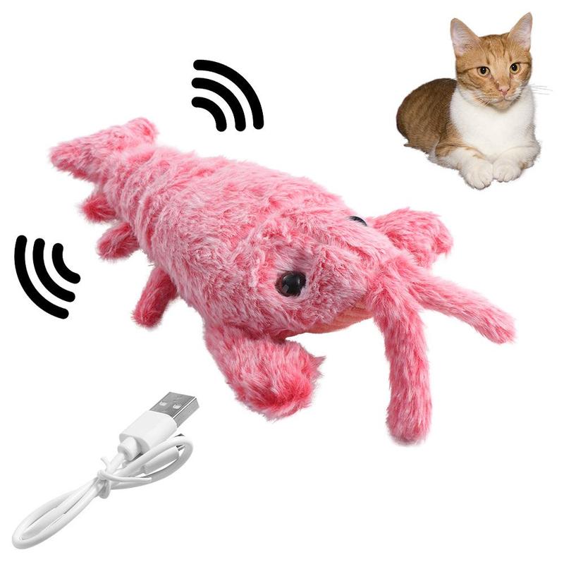 Floppy USB Charging Lobster Cats Toy Simulation Jumping Shrimp - TikTok ...