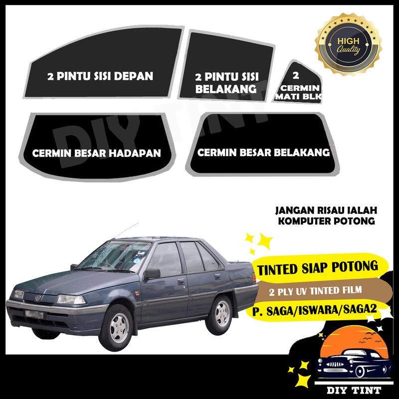 Proton Saga/Iswara/Saga2 LMST _Tinted Kereta _2PLY UV Film_Hitam_Siap ...