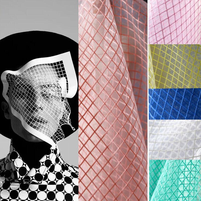 Hard Mesh Grid Breathable Fabric Organza Texture Dress Costume Material ...
