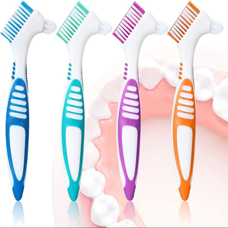 Denture Cleaning Brush Multi-Layered Bristles False Teeth Brush ...