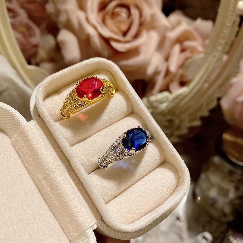 Fashionable Old Money Style 6 * 8mm Pigeon Blood Red Ring with - TikTok ...