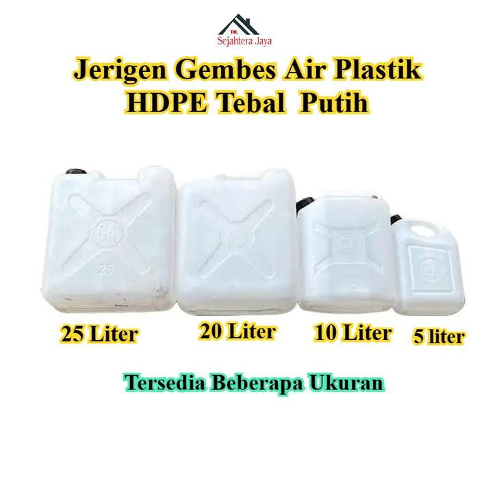Promo Jerigen Gembes Plastik HDPE Tebal 5L 10L 20L 25L - Jirigen Air ...