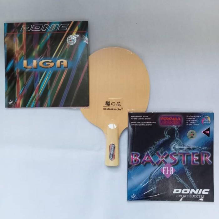 Promo Bat Pingpong penholder hinoki B 2015 plus karet Donic dan bintik ...