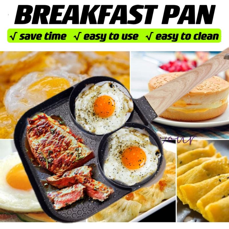 3 hole Non-Stick Breakfast Fried Egg Burger Dapur Cookware - TikTok ...