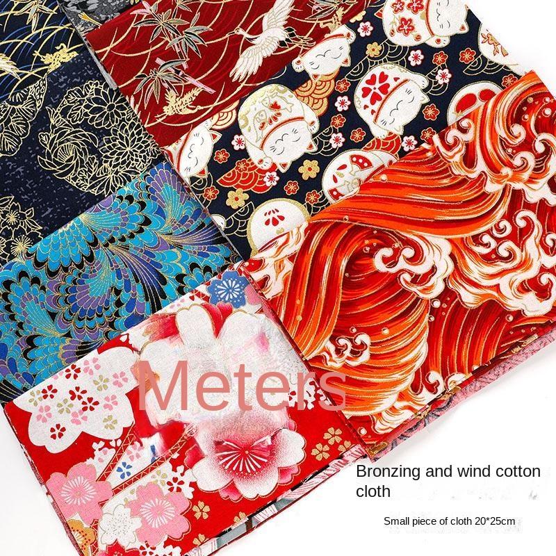 Kit Fabrik, Jepun-Korea, Himpunan Patchwork Kapas Bunga Emas - TikTok ...