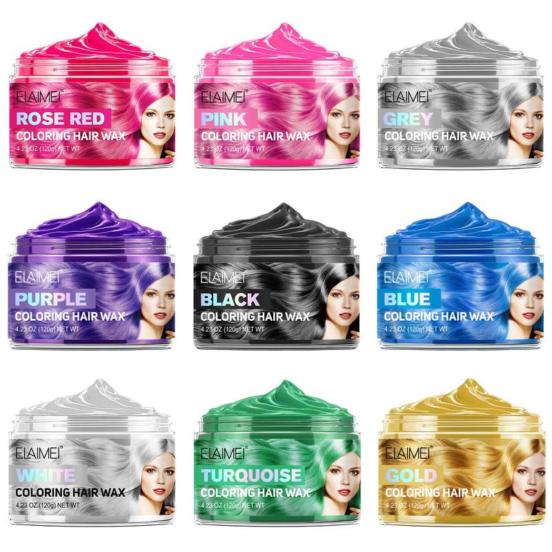 Colorful Hair Dye Wax, 9 Colors Hair Wax, Easy To Clean Hair Styling ...