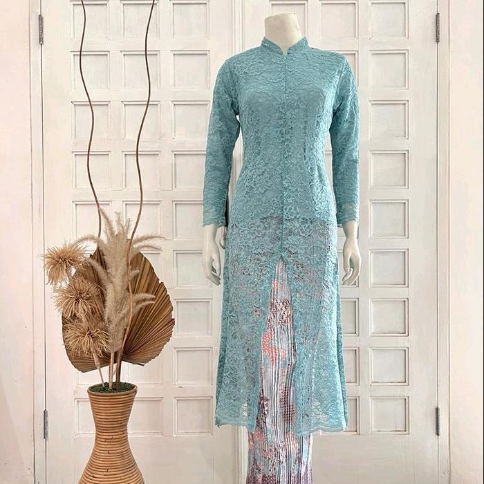 Jual SETELAN KEBAYA BROKAT LONG TUNIK KERAH SANGHAI/KEBAYA SERAGAMAN ...