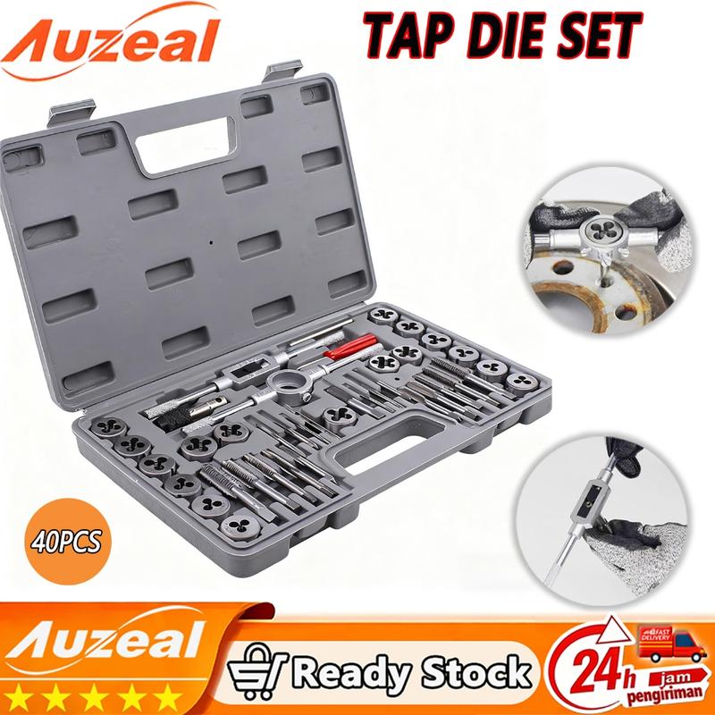 Tap and Die Set Metric 40Pcs - Set Tap Ulir Manual M3-M12, Lengkap ...