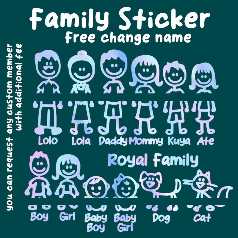 Personalized Stick Figure Family Car Sticker free Customized - TikTok ...