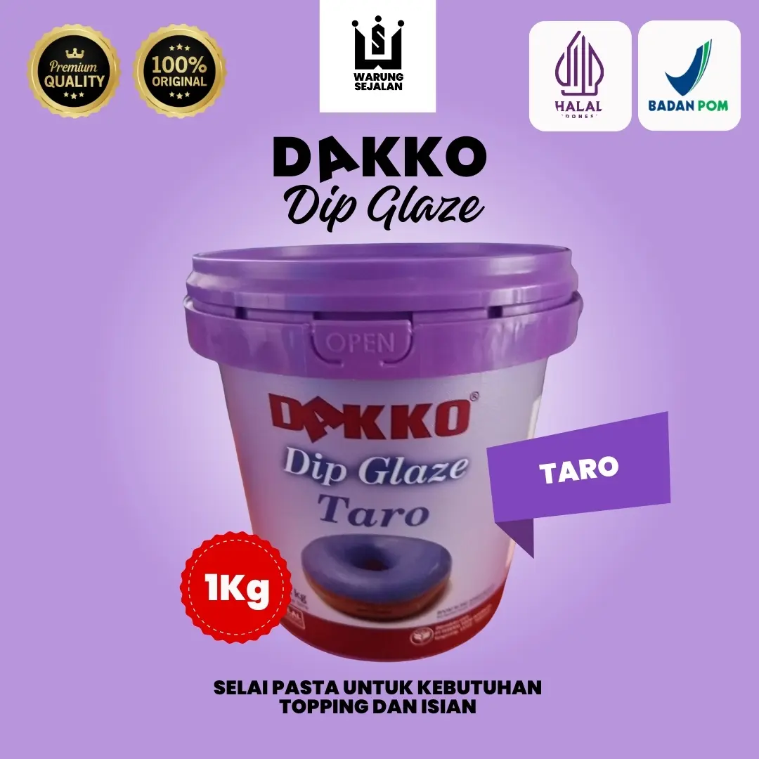(Cirebon) Dip Glaze Dakko 1kg rasa dark choco greentea tiramisu taro ...