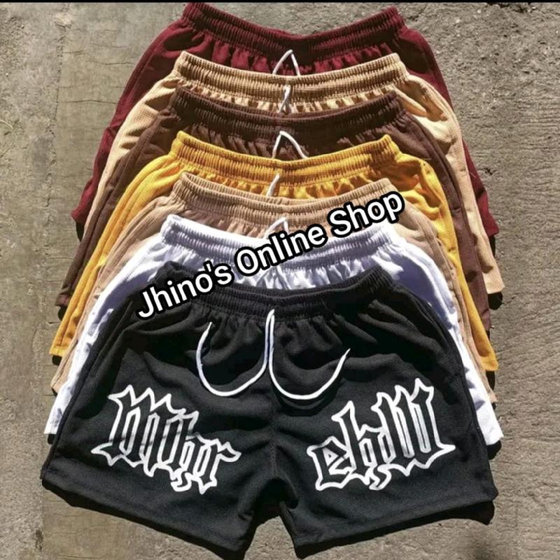6 PCS Waffle Shorts MHR Print Random Colors 28-34 Waistline Unisex ...
