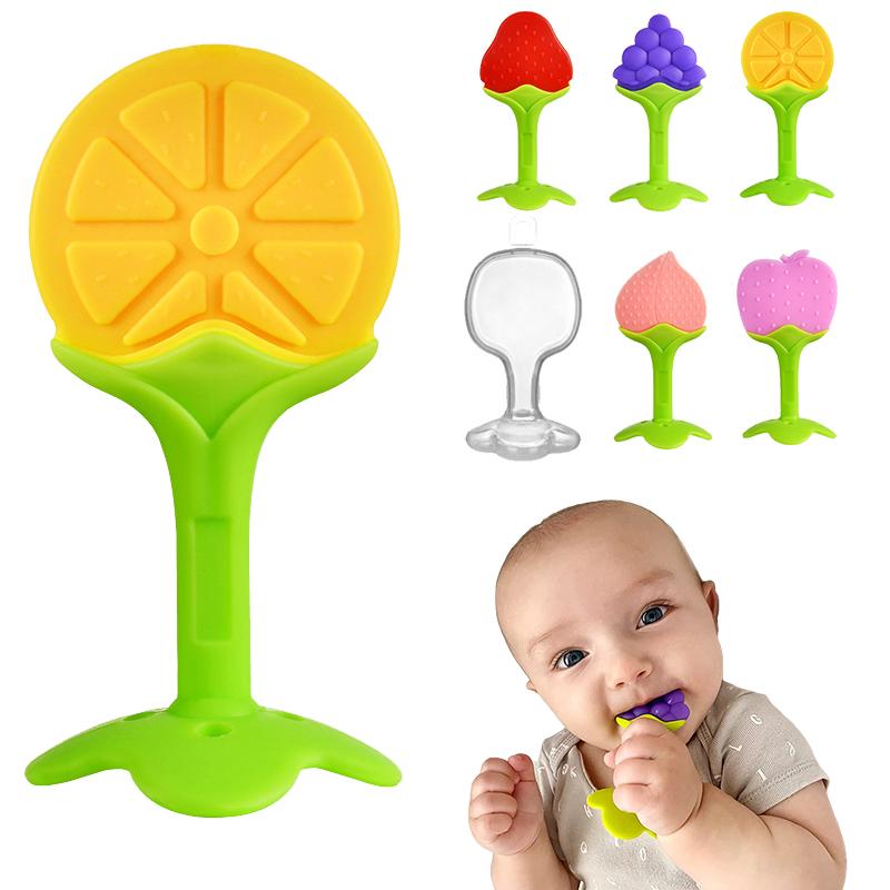 Fruits Shape Baby Chewing Teether Toys Silicone Teething Che - TikTok ...