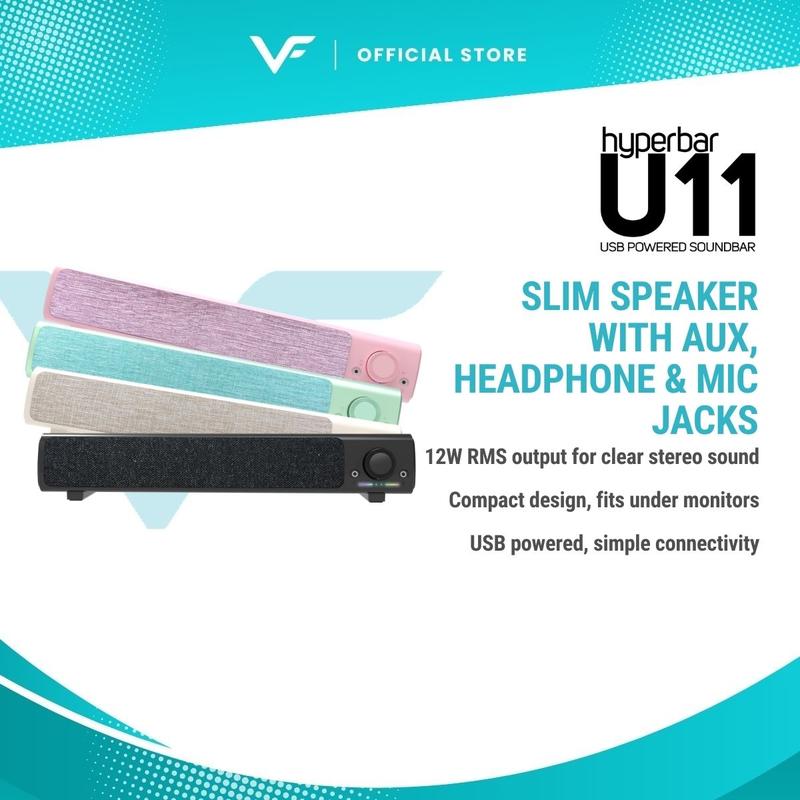 Vinnfier Hyperbar U11 untuk PC USB Powered PC Soundbar with Aux ...