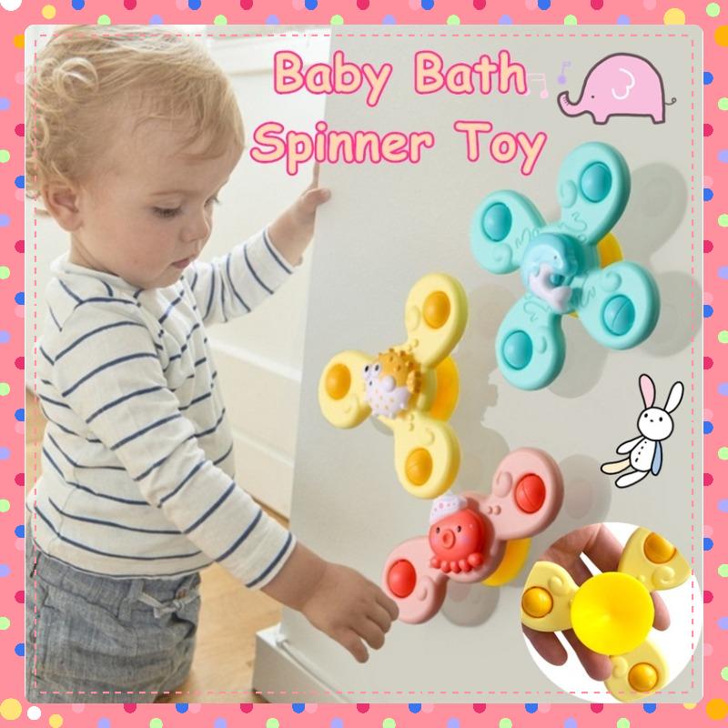 Baby Rotating Rattle Cartoon Suction Windmill Toy Finger Spinner ...