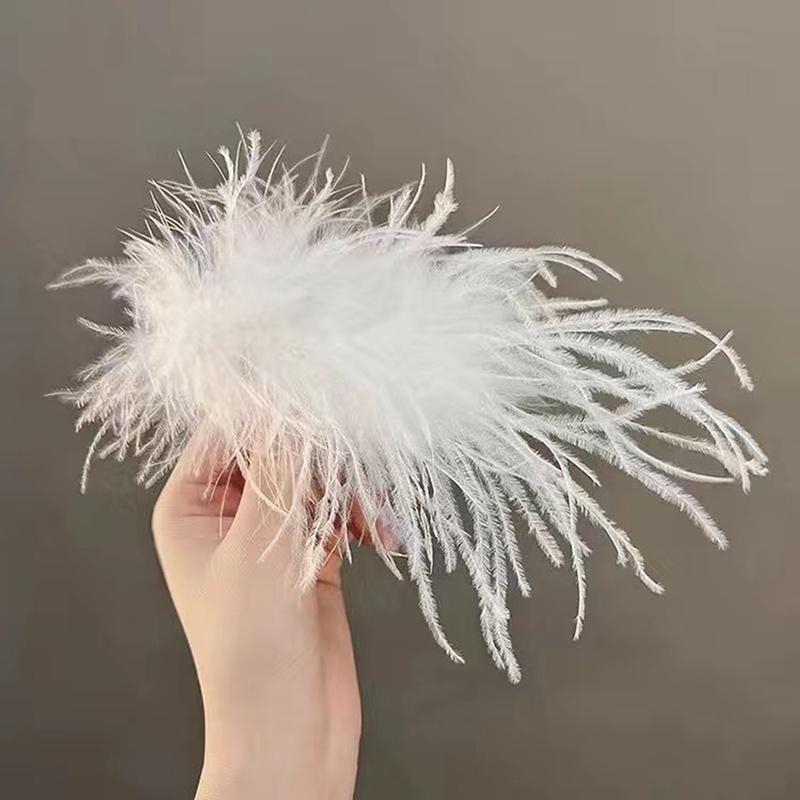 Super Fairy White Feather Hair Clip Headdress Wedding Daily Photo ...