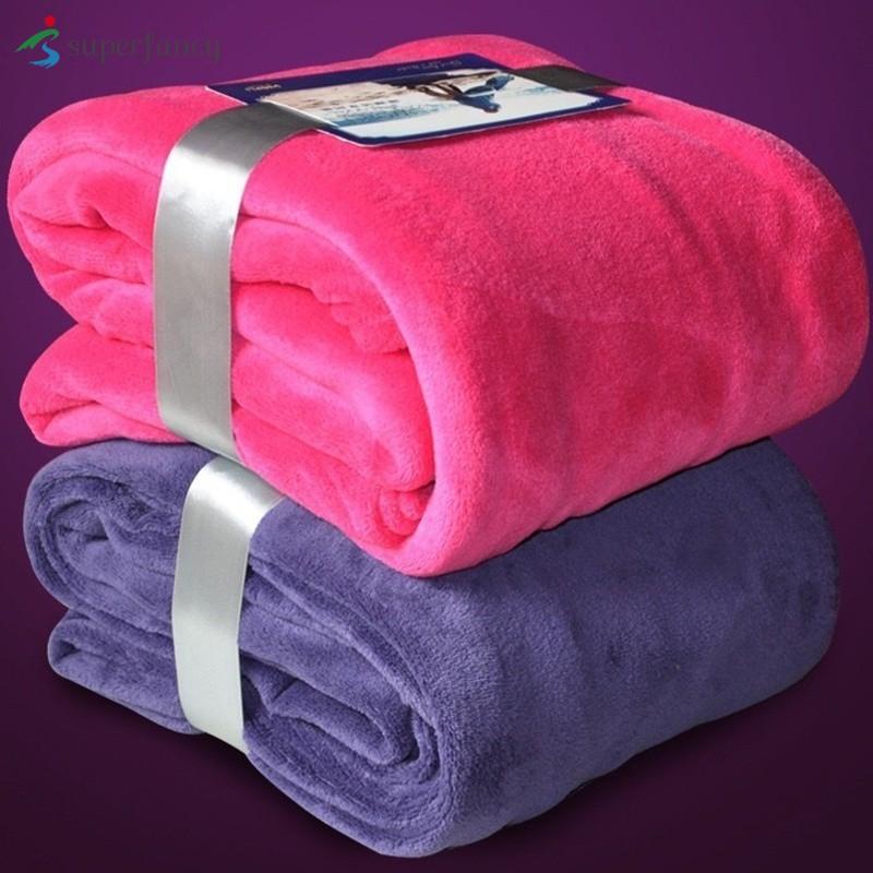 50*70cm Soft Throw Blanket Warm Coral Plaid Blankets Travel Flannel ...