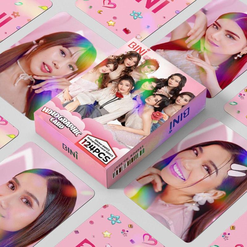 50/124Pcs BINI Holographic Postcards Photocards KPOP Album Lomo ...