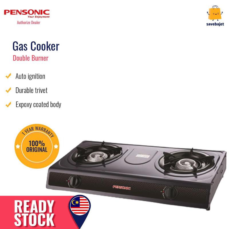 (ST) Pensonic Dapur Gas 2 Tungku Double Burner Gas Cooker PGC-26N ...