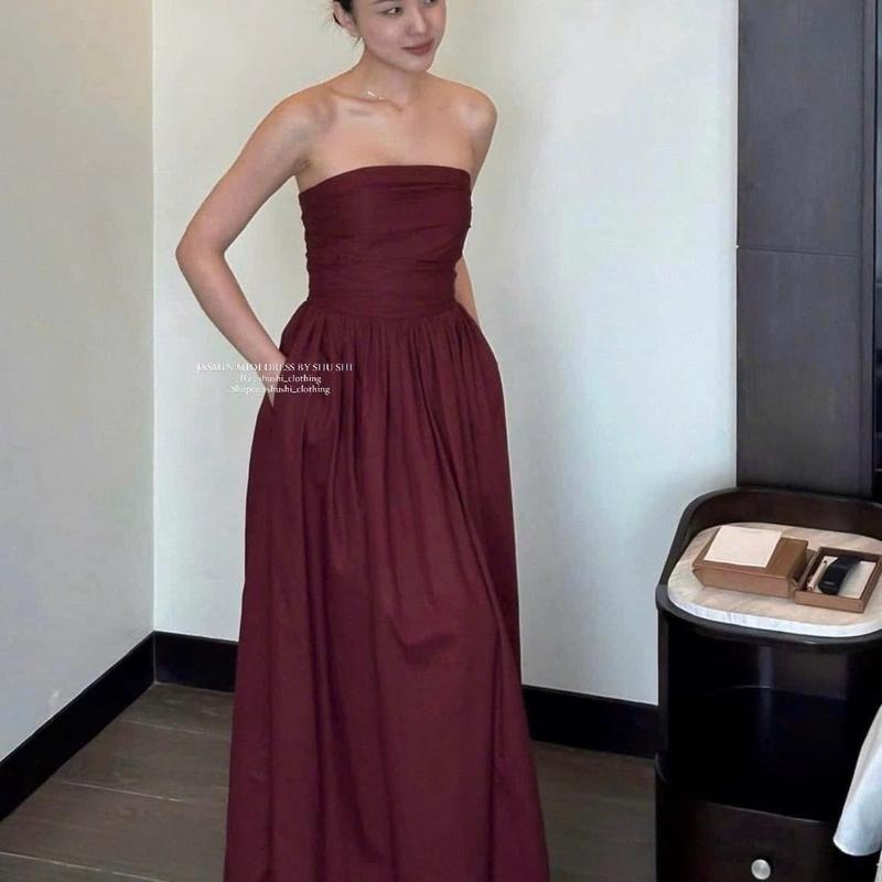 ( Chang Dress ) Đầm maxi cúp ngực lưng bo chun - TikTok Shop Vietnam