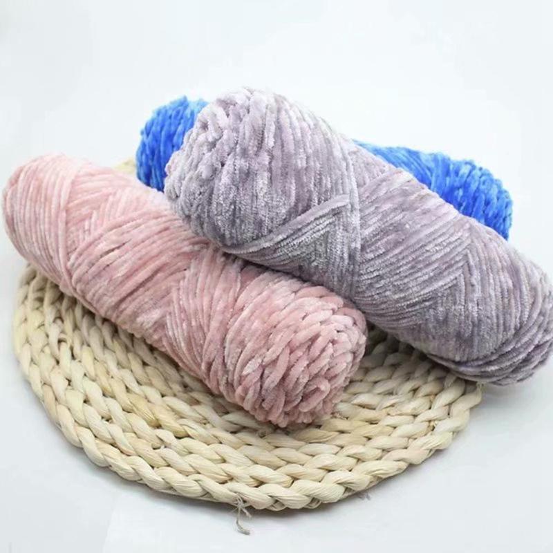 135m Chenille Velvet Yarn Soft Blended Knitted Wool Crochet Thread ...